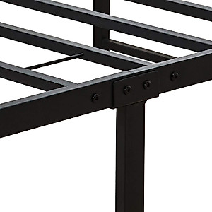 VECELO 14 Inch Bed Frame/No Box Spring Needed/Mattress Foundation/Steel Slat Support Black (Full), Metal Platform A