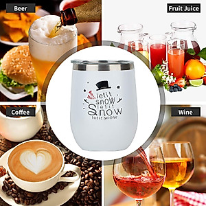 PoTlsren for Women, 12OZ Wine Tumbler with Lid, Stainless Steel Double Wall Vacuum Insulated Coffee Mug Travel Tumbler Cup