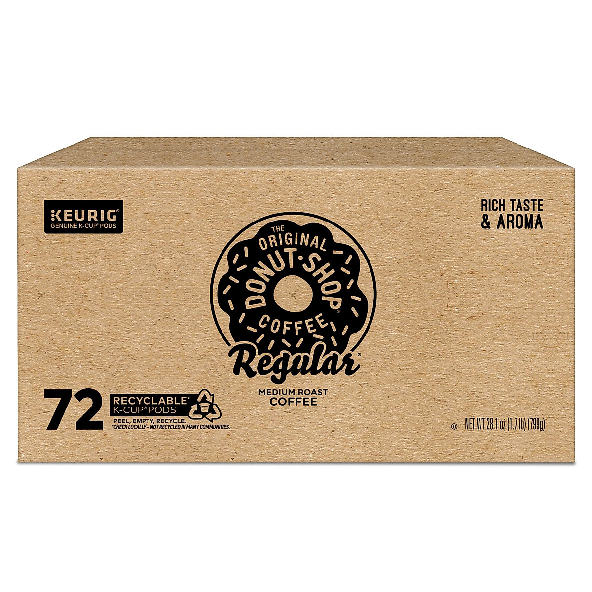 The Original Donut Shop Keurig Single-Serve K-Cup Pods, Regular Medium Roast Coffee, 72 Count