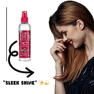 Simply Stylin' Light Silk Hair Spray - Anti-Frizz Silicone Heat Protectant - Hair Detangler for Women and Synthetic Wigs - 4 fl oz