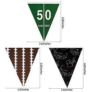 2 Pieces Football Pennant Banner American Football Theme String Flags Banners for Sports Party Decorations