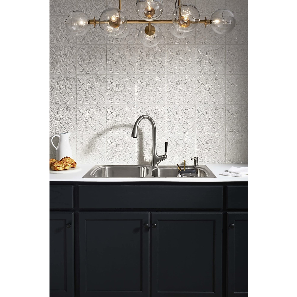 Kohler K-R562-SD-VS Malleco Pull-down Kitchen Sink Faucet with Soap/Lotion Dispenser, Vibrant Stainless