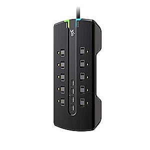 360 Electrical Director 4.8 10-Outlet Surge Strip w/ 4.8A 4-Port USB (6ft)
