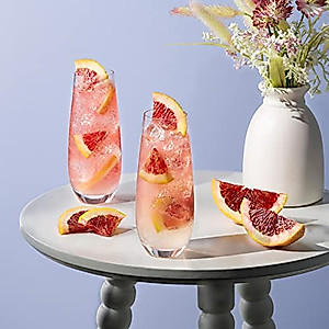 Godinger Champagne Glasses, European Made Champagne Glass, Stemless Champagne Flutes - Set of 4