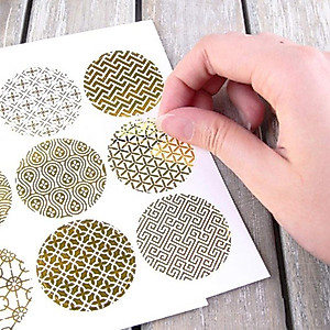 30 Sheets Decorative Gold Circle Envelope Seals Stickers Self-Adhesive Universal Sealing Stickers Gift Boxes Stickers Label Stickers