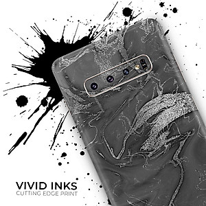 DesignSkinz Black & Silver Marble Swirl V7 2 Protective Vinyl Decal Wrap Skin Cover Compatible with The Samsung Galaxy S20 (Screen Trim & Back Glass Skin)