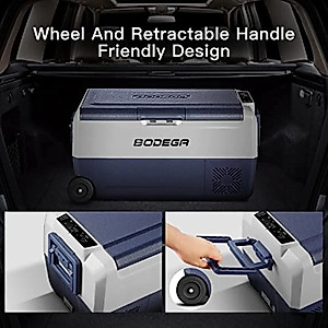 BODEGACOOLER 12 Volt Car Refrigerator,38 Quart Portable Freezer Fridge,Car Fridge Dual Zone WIFI APP Control,(36L)-4℉-68℉Car Cooler 12/24V DC and 100-240V AC for Outdoor,RV,Travel,Camping