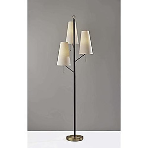 Adesso 4176-01 Daniel 71 inch 40.00 watt Black with Antique Brass Accents Floor Lamp Portable Light