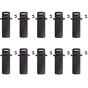 Caroo UV-5R Replacement Belt Clip for Baofeng UV-5RA UV-5RB UV-5RC 5RD 5RE 5RE+ Two Way Radio Walkie Talkie Back Clip,10 Pack