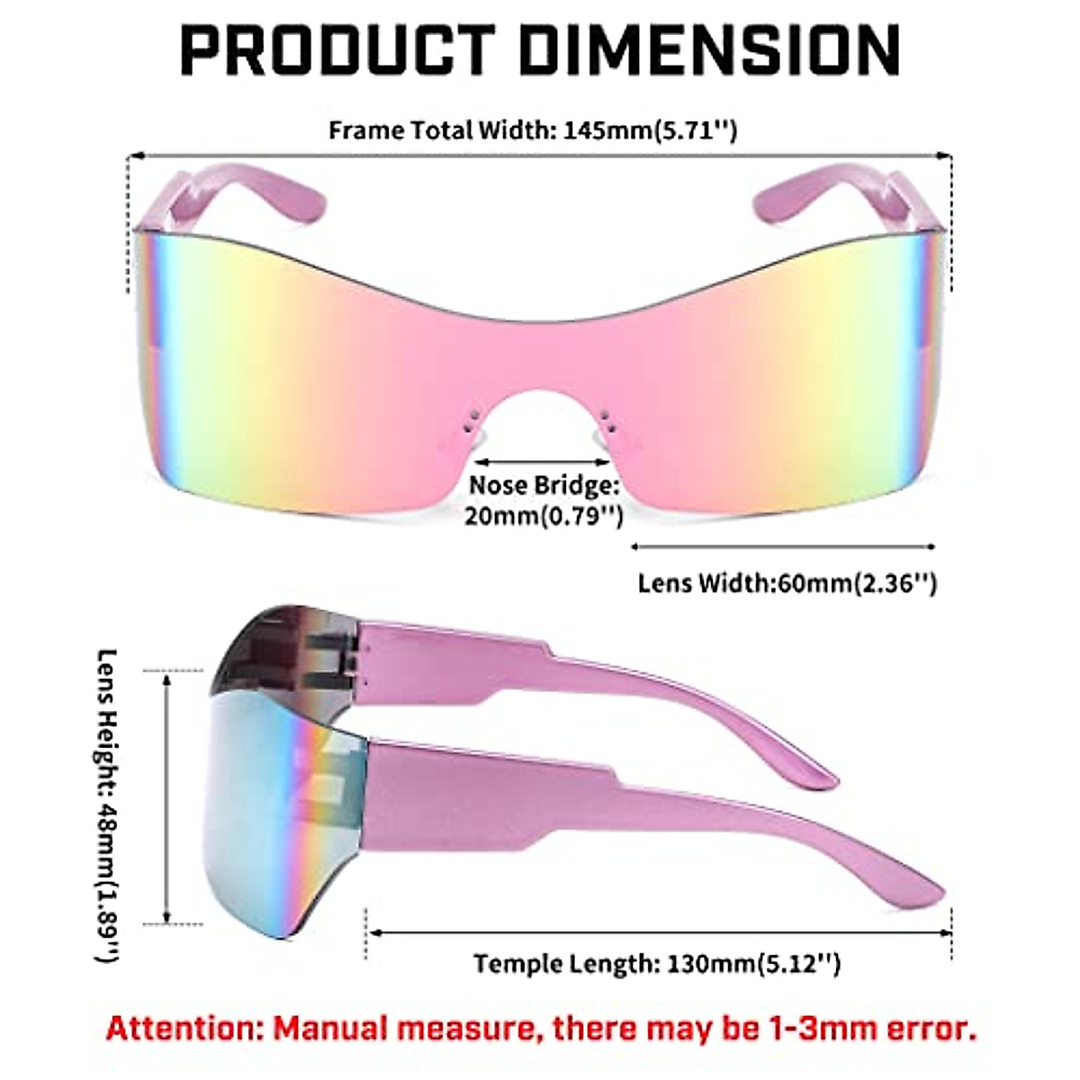 FEISEDY Fashion Rimless Futuristic Wrap Around Sunglasses Women Men punk Visor Sunglasses B2329