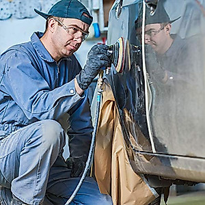 Dura-Gold Premium 80, 120, 220, 320, 400 Grit 6" Gold Sandpaper Discs, 6 Hole Pattern Dustless, 10 Each, 50 Total - Hook & Loop Backing for DA Sander, Sanding Automotive Paint, Woodworking Wood, Metal