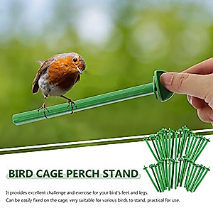 POPETPOP Small Bird Toys 50pcs Bird Perch Bird Stand Toy Plastic Perch Platform Paw Grinding Stick Bird Cage Accessories for Cockatiels Lovebirds Small Parakeets Parrotlets Bird Toy