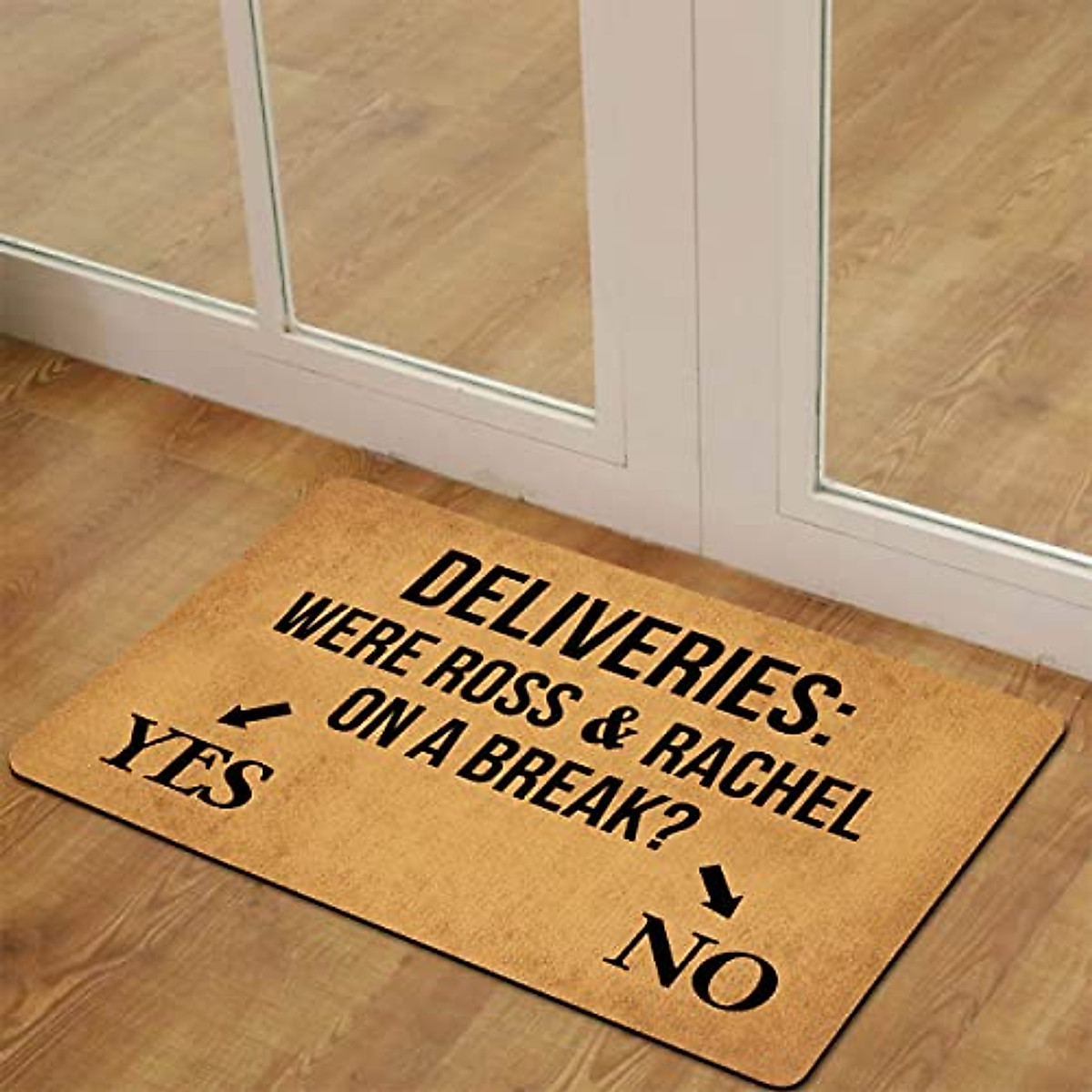 Funny Doormat were Ross and Rachel On A Break Non-Slip Outdoor/Indoor Rubber Door Mats for Front Door/Garden/Kitchen/Bedroom 23.6" x 15.7"