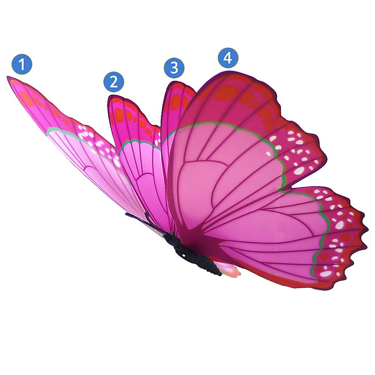 FENELY Giant Butterfly Wall Stickers Christmas Decor,3D Large Pink Butterflies Wall Magnetism Decals Removable DIY Home Art Decorations for Birthday Party Wedding Kids Room Bedroom