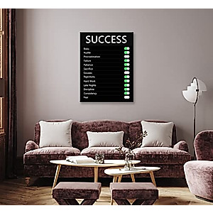 Success patient consistency hard work risk inspirational poster inspiring wall art self motivating black canvas decorative front quotes encouraging gift entrepreneur wall art office classroom living room 12 "x16" x1 unframed