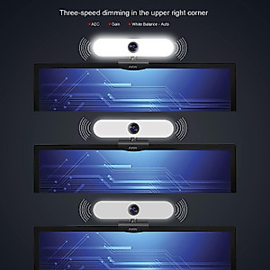 AWOW 2K Webcam with Microphone and Adjustable Brightness Light HD Computer Camera with Tripod USB Webcam for PC/MAC/Desktop/Laptop USB Web Camera for YouTube Skype Zoom Xbox One and Video Calling