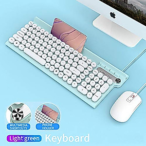 MQSUZA Mint Green Wired Keyboard - Stylish & Functional