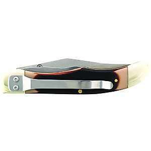 Old Timer 223OT Pioneer 7.2in Stainless Steel Traditional Lockblade Folding Pocket Knife with 3.1in Clip Point Blade, Sawcut Handle, and Convenient Size for EDC, Hunting, Camping, and Outdoors Hunting