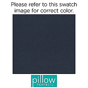 Pillow Perfect Rave Solid Indoor/Outdoor Reversible Patio Chairpad with Ties Weather and Fade Resistant, 15.5" x 16", Blue, 2 Count