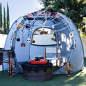 Leedor 10' x 10' Decor Tent Event Tent Pop Up Outdoor Tent Canopy Parties，Four Season Tent Hexagon Patio Tent，UPF 50+ Backyard Family Tent，Lightweight，Easy Setup(Gray，Not Waterproof) (9220G6)