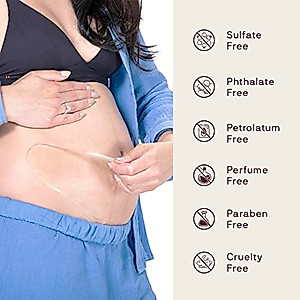Dermaclara Large Body Patch - Pregnancy Stretch Mark Prevention & Removal, C Section Cover Up Belly Scar, Maternity Skincare, Silicone Gel Sheet, Reusable up to 30 Times - 2 Patches & Patch Cleanser