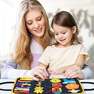 Busy Board Montessori Toys for Toddlers 2-4, Sensory Board Busy Book for Toddler Travel Toys Preschool Learning Activities Educational Toys for Toddlers 2 3 4 Year Old Boys Girls