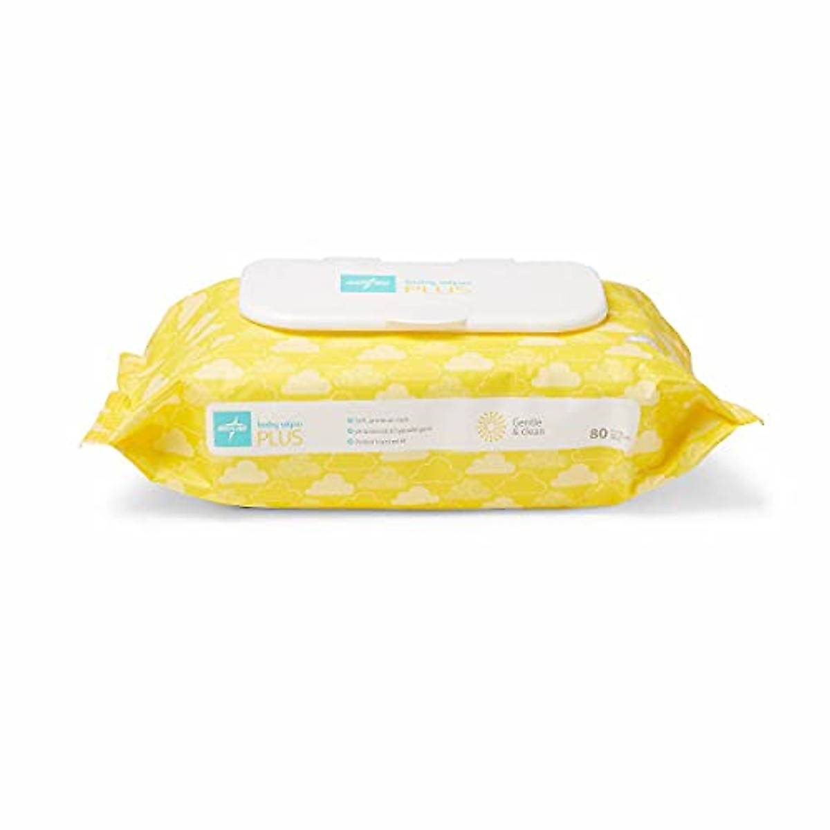 Medline Baby Wipes Plus, Super Soft and Premoistened, Hypoallergenic, 8 x 6 inches (15 pack)