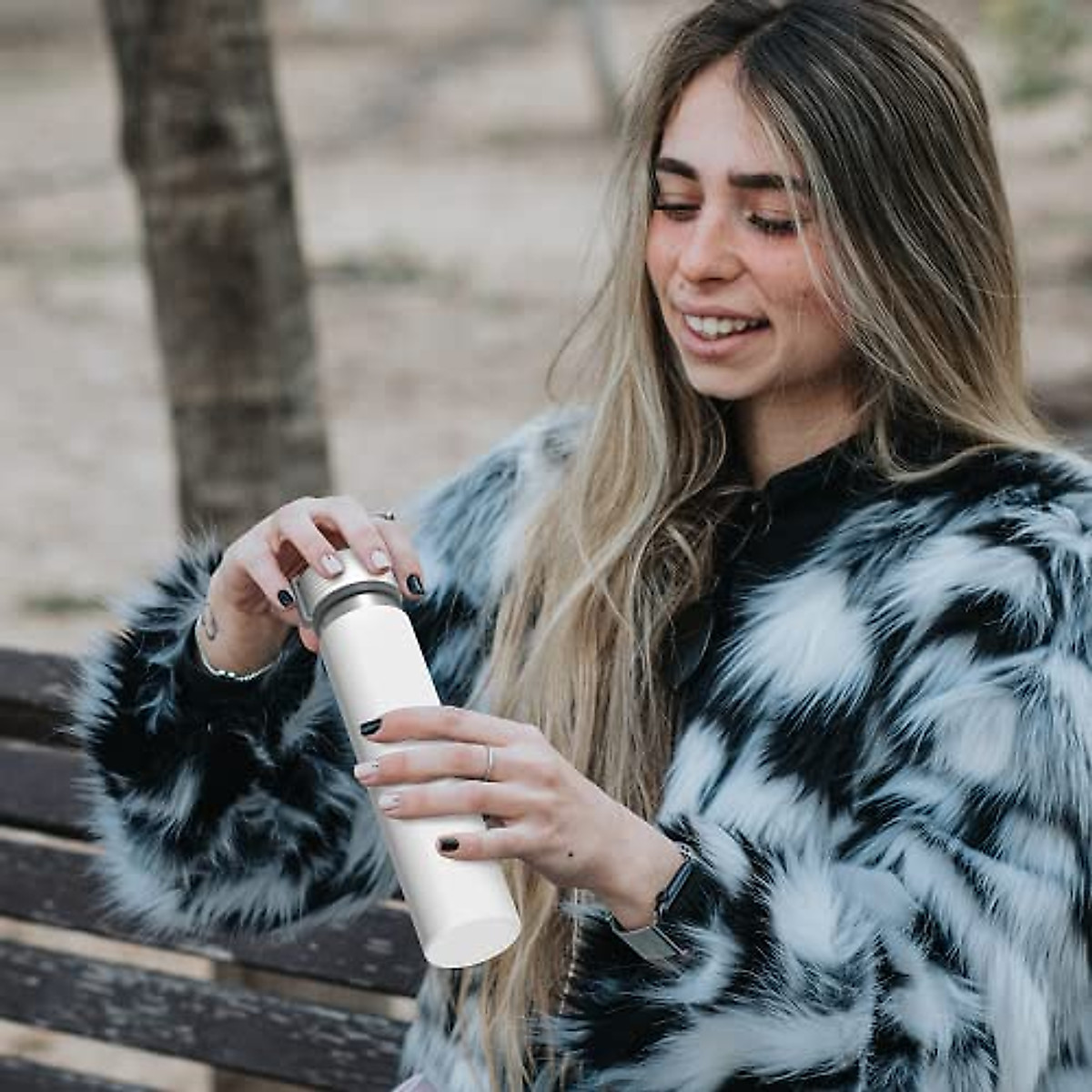 The Asobu Skinny Mini 7.8 oz Fashionable Double Walled Stainless Steel Insulated Pocket Sized Flask (White)