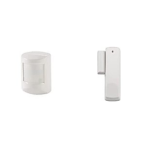 Ecolink Z-Wave PIR Motion Detector Pet Immune, White (PIRZWAVE2.5-ECO) and Z-wave Plus Rare Earth Magnets Door & Window Sensor, White & Brown (DWZWAVE2.5-ECO)
