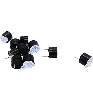 mxuteuk 10pcs DC5V Black Mini Active Piezo Buzzers Electronic Buzzer Alarm Sounder Speaker Beep Tone, Fit for Computers Printers Electronic Components HF-12095