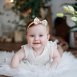 KiddyCare Baby Hair Accessories | Elastic Headbands, Bows, and Lazos Para Bebes | 10 Piece Assortment for Newborns and Girls