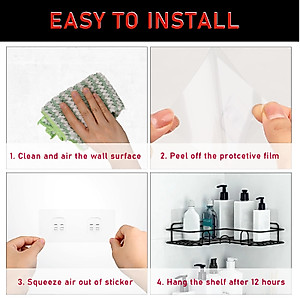 4 Pack Shower Caddy Adhesive Hooks Replacement Strong Transparent Adhesive for Corner Shower Caddy Bathroom Rack Shelf Soap Dish Basket, No Drilling