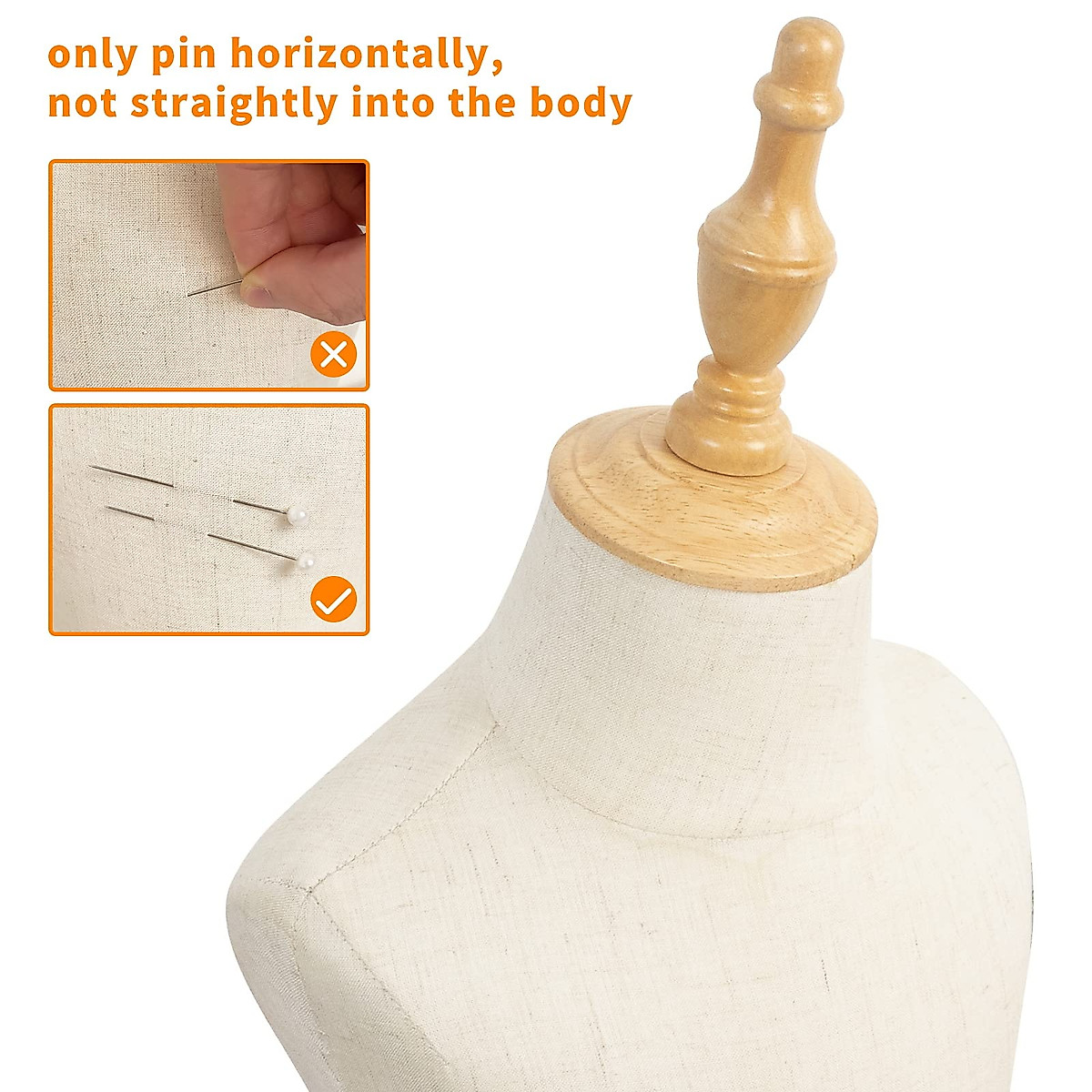 Child Body Cloth Display Torso Mannequin, Kids Half Body Pinnable Dress Form, 2,3,4,5,6,7 Years Old (8-9 Years)