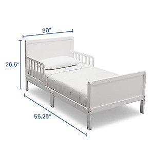 Delta Children Fancy Toddler Bed, Bianca + Delta Children Twinkle Galaxy Dual Sided Recycled Fiber Core Crib and Toddler Mattress (Bundle)