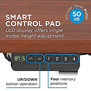 Comfty Home/Office Height Adjustable Table, 28.7” to 48.4”, Mahogany/Black