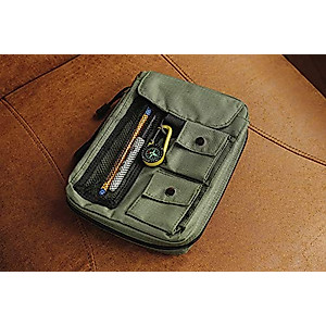 Compass Bible Cover, Zippered, with Handle, Nylon, Green, Medium