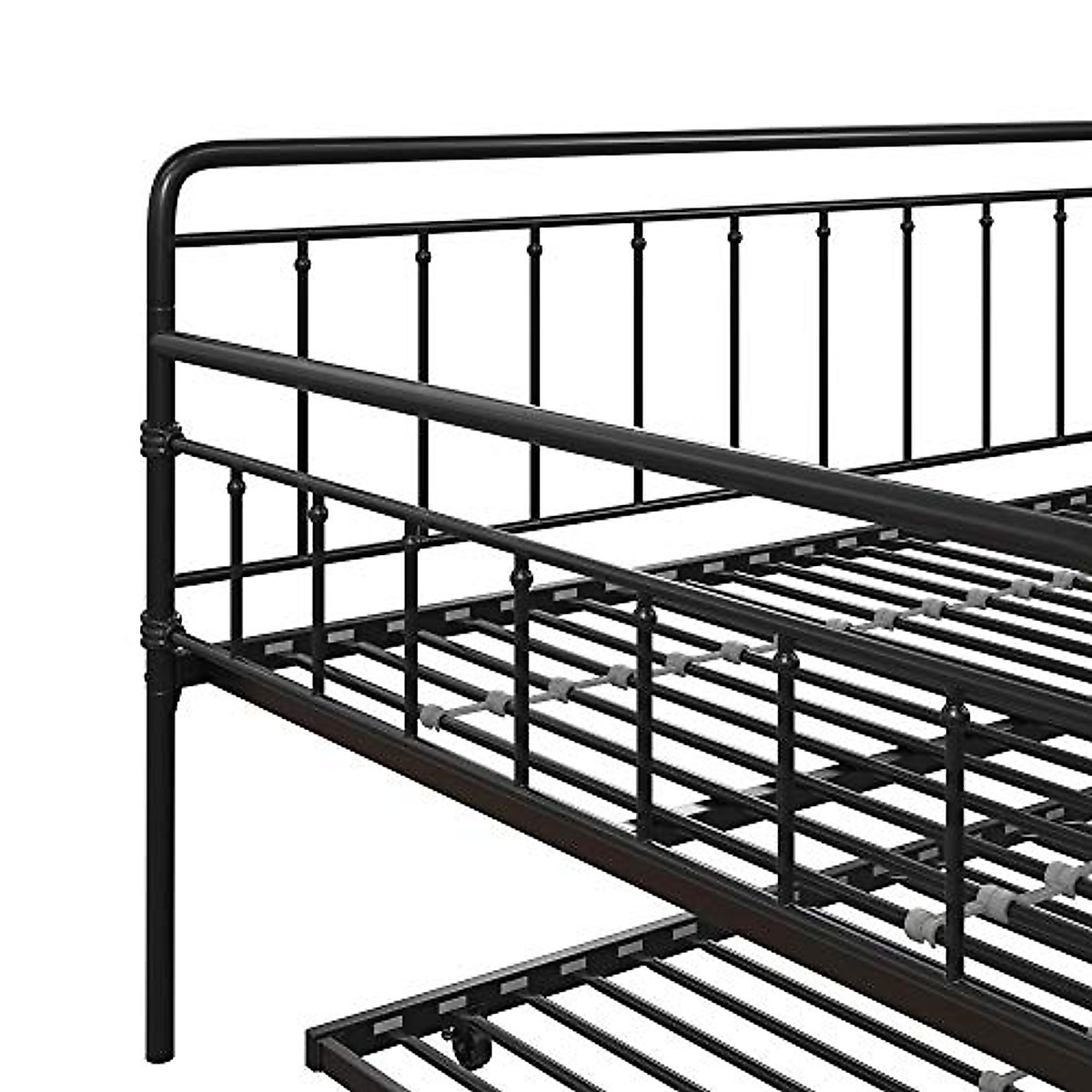 DHP Winston Metal Trundle, Full Size Spfa Bed Frame, Black Daybeds,