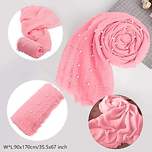 SPOKKI 5 Pcs Newborn Photography Props Outfits 35x67 Baby Long Ripple Wrap and Toddler Swaddle Blankets Photography Mat with Cute Headbands for Infant Boys Girls(0-12 Months) (Pink)