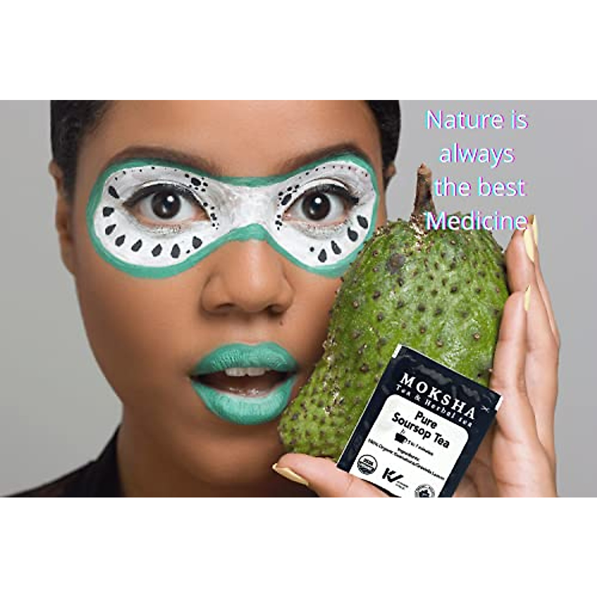 Pure Soursop Tea made with Pure Graviola Leaf- Guanabana Leaves- 20 Organic Tea Bags Moksha Ayurveda