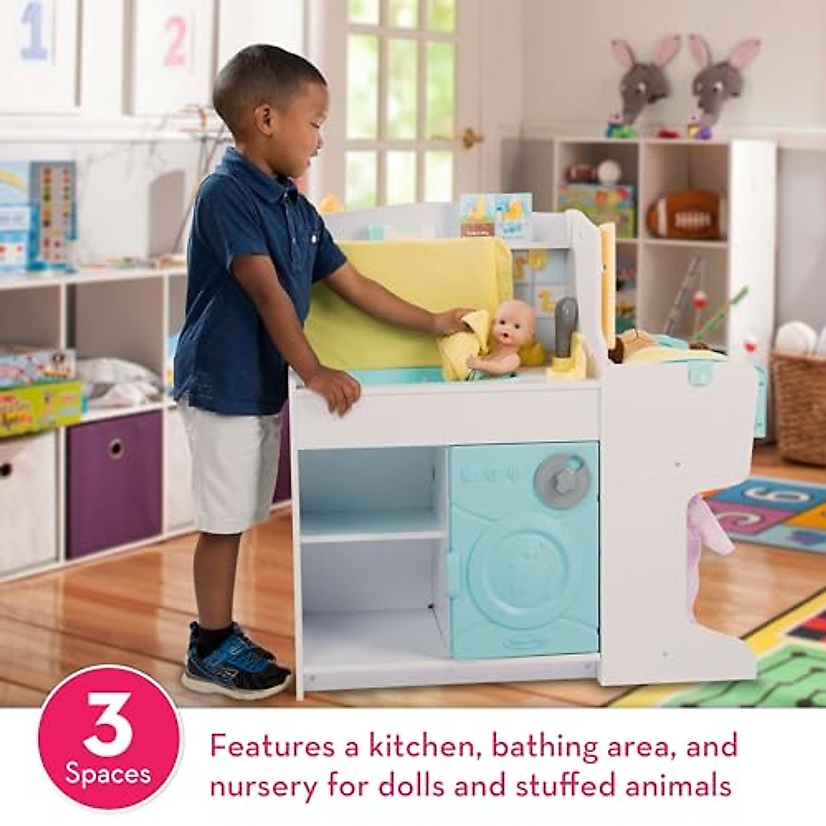 Melissa & Doug Mine to Love Baby Care Activity Center for Dolls - Kitchen, Nursery, Bathing-Changing - Pretend Play Baby Doll Accesories And Activity Center Play Set