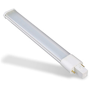 E-Simpo 2pcs G23 7W 7.1" LED Bulb PLS-13W Replacement G23d 2P Cold White 6000K LED PL Retrofit Horizontal Recessed Down Light Plug Play for INDUCTANCE/Magnetic Ballast (Cold White, 7inch/180mm 7W)