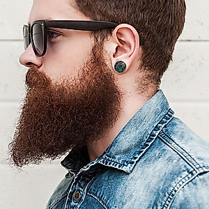 Pierced Owl Purple Galaxy Sparkle Swirl Double Flared Glass Plugs, Sold as a Pair (22mm (7/8"))