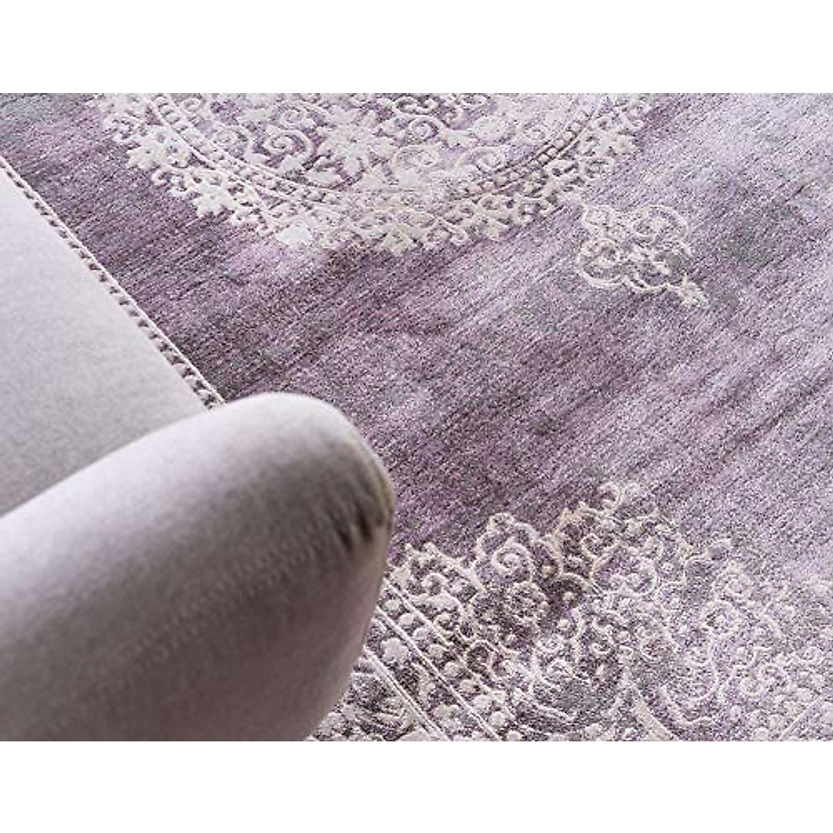 Unique Loom Traditional Classic Intricate Design with Distressed Vintage Detail, Area Rug, 3 ft 3 in x 5 ft 3 in, Purple/Ivory