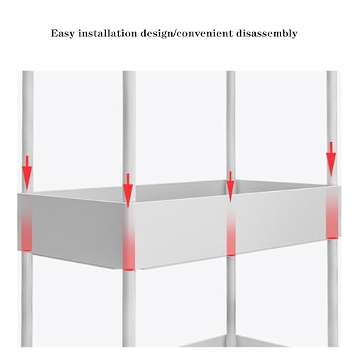 SLDMJFSZ Under Sink Organizer,2 Tier Cabinet Storage Rack with Hooks, Hanging Cups, Multi-Purpose Storage Shelf for Home Kitchen,White