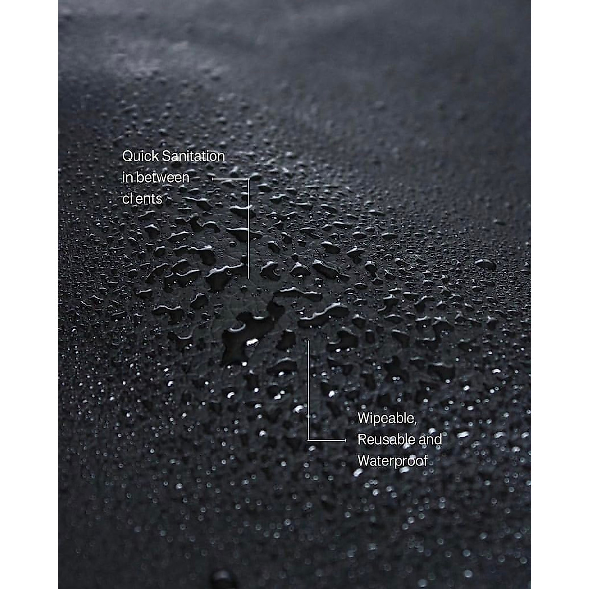 Sophi & Co. Vegan Lash Bed Cover - Wipeable, Reusable and Waterproof Fitted Linen, Excellent Spa Salon Massage Table Linen, Vegan Leather Spa Bed Topper, 1 Count (6ft, Black)