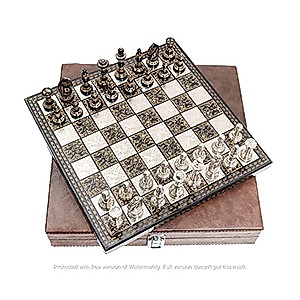 Blessings Decor Collectible Premium Metal Brass Chess Board Game Set Brass Chess Pieces Men with Free Complimentary Box