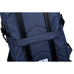 Varietyathletics 19" Laptop Backpack and Organizer Case Set USB Headset Port Anti-Theft Waterproof Travel Work School College (Navy)