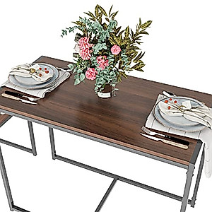 sogesfurniture 3-Piece Dining Table Set, Wood Square Dining Room Table Set, Small Kitchen Table Set for 2, Breakfast Table Set, Kitchen Wooden Table and 2 Chairs for Kitchen, Dining Room, Outdoor bar