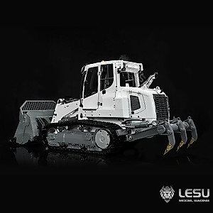LESU 1/14 Hydraulic RC Crawler Loader RTR LR636 Electric Construction Vehicles Model Pl18Ev Lite Openable Bucket Rear Hook Painted White