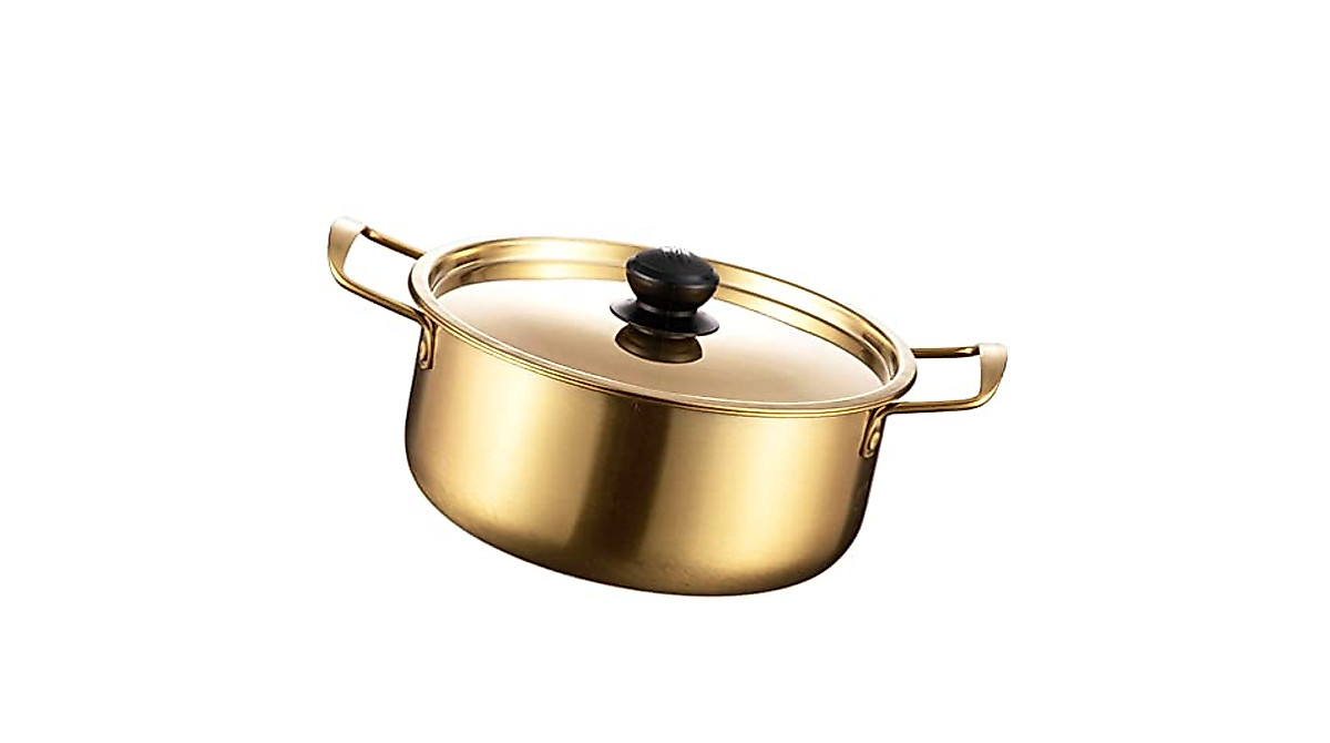 Luxshiny Gold Stainless Steel Noodle Pot - 18cm